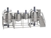 China Vacuum Emulsifying Mixer Toothpatse Making Machine With Hydraulic Lifting for sale