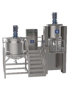China Cosmetic Heating Homogenizing Mixing Tank With Agitator Liquid Soap Making Machine Liquid Detergent Mixier for sale