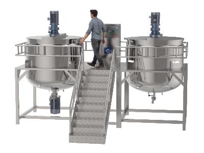 China Toothpaste Production Line Vacuum Emulsifying Mixing Shampoo Mixer Cream Making Machine With Heating and Cooling System for sale