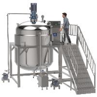 China 300L 500L 1000L 2000L Liquid Stainless Steel SS Heating Mixing tank with Agitator for Cosmetic Chemical Food for sale