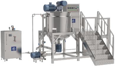 China Hydraulic Lift Toothpaste Making Jar Cream Mixing Agitador Body Lotion Homogenizer Mixer Vacuum Cosmetic Emulsifying Machine for sale