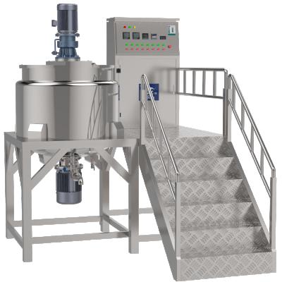 China PLC Controlled Automatic Liquid Mixer Machine Cosmetics Cream Vacuum Homogenizer for Chemical Processing Cosmetics Making for sale