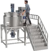 China Mixing Cosmetic tank Mixing Liquid Machine with Vaccum Agitator Mixer Chemical Mixing Machine for Shampoo for sale