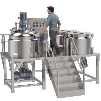 China Vacuum Homogenizing Mixer High Shear Homogenizing Mixing Equipment For Face Cream Making for sale