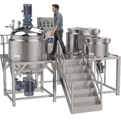 China CE Industrial Automatic High Shear Homogenizer Tomato Sauce Making Machine Mixing tank Blending Liquid Detergent Mixing Machine for sale