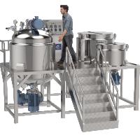 China Multifunction Mixer Stainless Steel Chemical Cosmetic Liquid Mixing Equipment Double Jacketed Mixing Tank With Agitator for sale