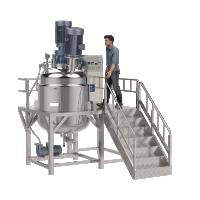 China 100L 200L 500L Chemical Cosmetic Cream Shampoo Liquid Soap Emulsifying Homogenizer Mixing Tank With Agitator for sale