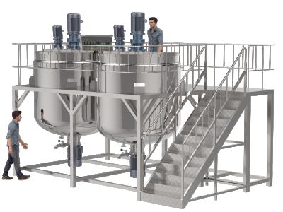 China Homogenization Static Mixer Motor Gear Automatic Vacuum Mixing for Shampoo Conditioner 1000L Capacity Chemical for sale