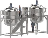 China Grease Manufacturing Plant Liquid Soap Making Machine 500L Steam Jacketed Mixing Tank High Shear Mixer Homogenizer for sale