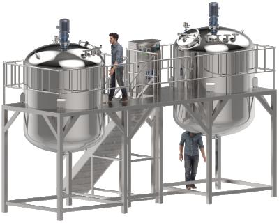 China Grease Manufacturing Plant Liquid Soap Making Machine 500L Steam Jacketed Mixing Tank High Shear Mixer Homogenizer for sale