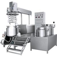 China Ointment Production Line Cosmetics Vacuum Homogenizer Emulsifier Mixer Machine with Steam Heating  Scraping Blades for sale