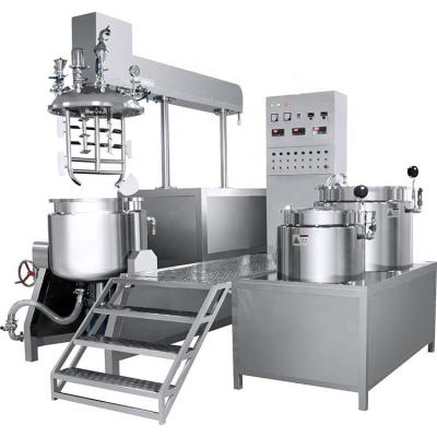 China Ointment Production Line Cosmetics Vacuum Homogenizer Emulsifier Mixer Machine with Steam Heating  Scraping Blades for sale