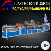 China Plastic PC PVC PP PE ABS PMMA Pipe Profile Extrusion Line with T5 T8 Lighting Tube Production 3-in-1 Cutting System for sale