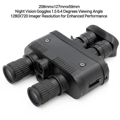 China 208mmx127mmx59mm Night Vision Goggles with 1280X720 Imager Resolution, 1.5 - 6.4 Degrees Viewing Angle and 360 Degree Auto Tracking for sale