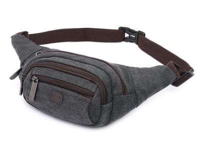 China Canvas Cotton Barrel Waist Bag with Earphone Hole 200pcs MOQ Custom Logo for sale