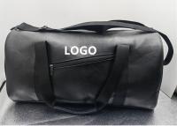 China Black PU Leather Sports Duffle Bag 51x24x26cm Travel Weekender Overnight Gym Tote for Men for sale