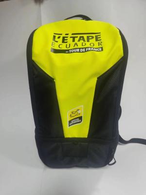China Yellow Waterproof Cycling Rucksack 50x33x24cm Motorbike Helmet Backpack Dry Wet Separation for sale