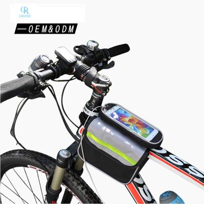 China Waterproof Bicycle Pannier Bag 17x16x13cm Mobile Phone Holder Touchscreen Bike Seat Bag for sale
