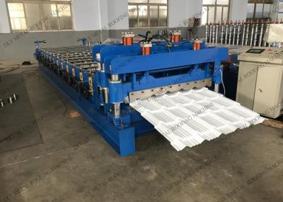 China PLC Metal Roof Panel Roll Forming Machine 80mm Shaft 5.5kw Hydraulic Cutting for sale