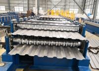 China 50Hz 7500mm Double Layer Roll Forming Machine Hydraulic Driving Metal Roofing Equipment for sale