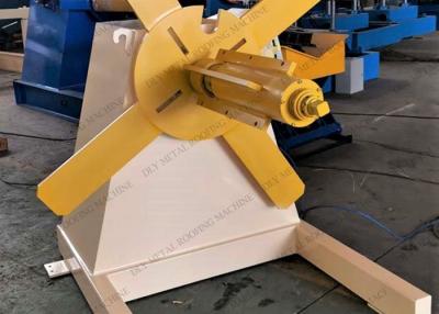 China Manual 5T Four Arms Uncoiler Machine 450-550mm ID Steel Coil Decoiler for sale