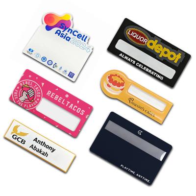 China Custom Printed Acrylic Name Badge 2-3mm with Magnetic Back for Staff Identification for sale