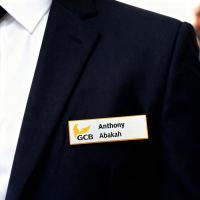 China Custom Printed Acrylic Name Badge 2-3mm with Magnetic Back for Staff Identification for sale