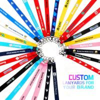 China Custom Silk Screen Name Badge Lanyard 90cm Durable ID Badge Lanyard for sale