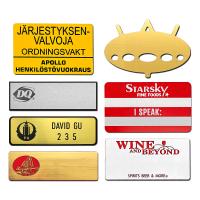 China Magnetic Custom Printed Name Badges Scratch Resistant Laser Engraved Name Badge for sale