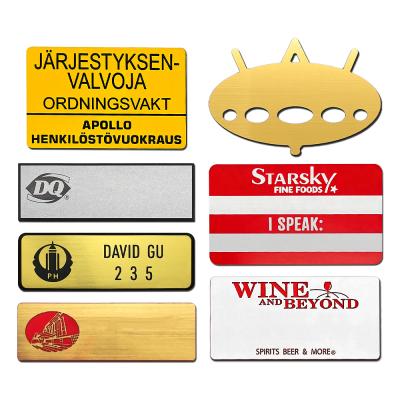China Magnetic Custom Printed Name Badges Scratch Resistant Laser Engraved Name Badge for sale