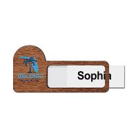 China Custom Printed Wooden Name Badge Eco Friendly Personalized Engraved Name Tag 2mm Thickness Magnetic Pin for sale