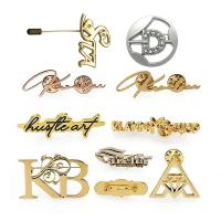 China Custom 3D Embossed Metal Name Badge Lapel Pin Zinc Alloy Brass 2mm Thick for Suit Uniform Corporate Branding for sale