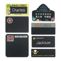 China Custom Reusable Blackboard Name Badge 1.5mm Water Resistant Chalkboard Name Tags Eco Friendly for sale