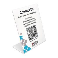 China PVC QR Code Display Stand L Shaped Barcode Display Stand White For Business for sale