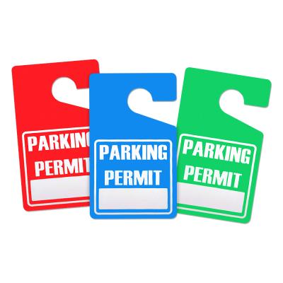 China Reusable Plastic Tag Labels Red Green Blue Custom Parking Permit Hang Tags for sale
