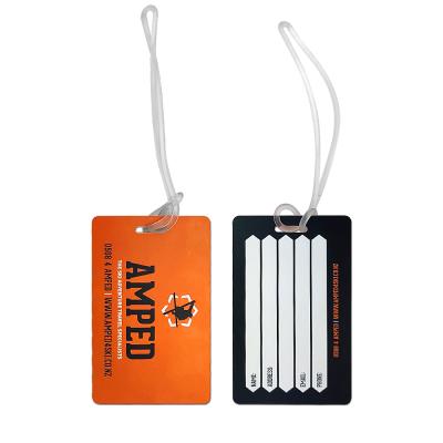 China Custom PVC Hard Plastic Luggage Tags 0.35mm UV Print Eco Friendly Travel Hotel Suitcase Tags for sale