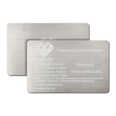 China Custom Metal Business Cards Brushed Finish Laser Engraved 85x54mm Stainless Steel Gold Silver Black for sale