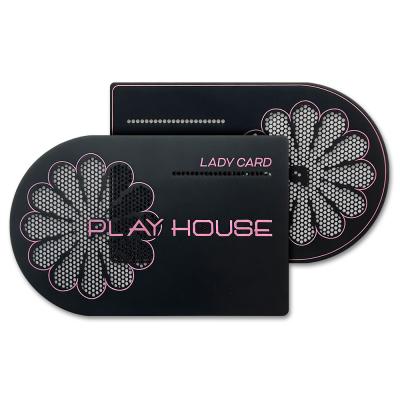 China Custom Stainless Steel Business Cards 85x54mm Hollow Out Black Silver Fade Resistant for sale