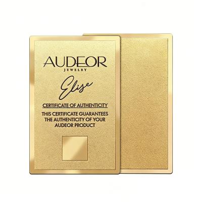 China Custom Mirror Brass Metal Business Cards 85x54mm Scratch Resistant Etched Waterproof Premium for sale