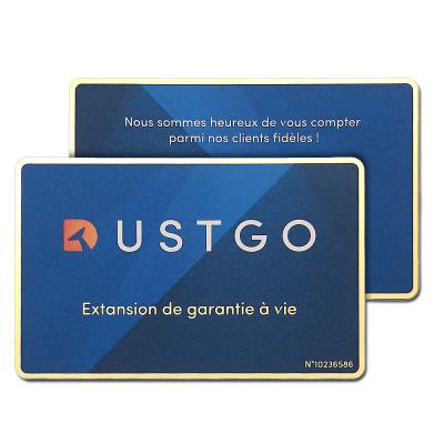 China Custom Gold Plated Metal Business Cards 85x54mm Printed Logo Textured Design for sale