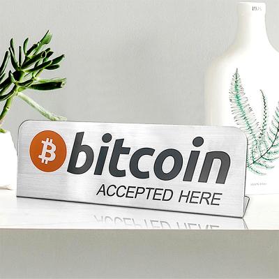 China Custom Stainless Steel Metal Sign Plates 0.3-2mm Thickness Table Stand Sign for Restaurant for sale