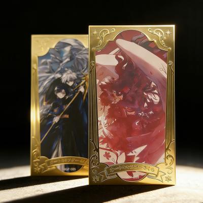 China Custom Metal Trading Cards 85x54mm High-Resolution Artwork Printing Personalized Anime Poker Collectible Game Card for sale