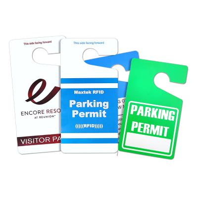 China Waterproof RFID Parking Tags Reusable Parking Permit Hang Tags UHF U8 U9 RFID for sale