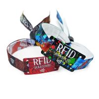China Programmable RFID Cloth Wristbands Waterproof NFC Fabric Wristband Customizable for sale