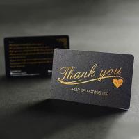 China Custom PVC Plastic Thank You Cards 85x54mm Water Resistant Durable for VIP Clients for sale