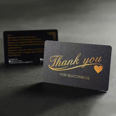 China Custom PVC Plastic Thank You Cards 85x54mm Water Resistant Durable for VIP Clients for sale