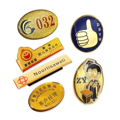 China Custom Laser Engraved Metal Name Badges 2mm Thick Epoxy Coated Corrosion Resistant for Corporate Use for sale