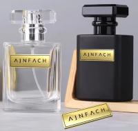 China Self Adhesive 3D Embossed Aluminum Labels Gold 1-2mm Thick for Perfume Bottles for sale