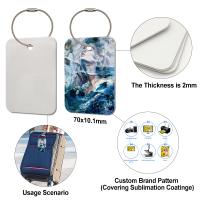 China Custom Printed Aluminum Luggage Tag 70x10.1mm Scratch Resistant Double Side Sublimation for sale