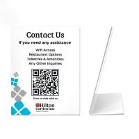 China PVC QR Code Display Stand L Shaped Barcode Display Stand White For Business for sale